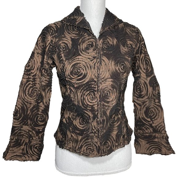 D&Y | Jackets & Coats | Rose Textured Jacket Ps Petite S Double Zip ...